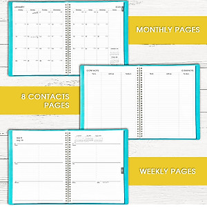 2024 Planner - Planner 2024, Monthly planner 2024 with Leather Cover, 8.5 x 11, from Jan 2024 to Dec 2024, Twin-Wire Binding, 12 Printed Monthly Tabs