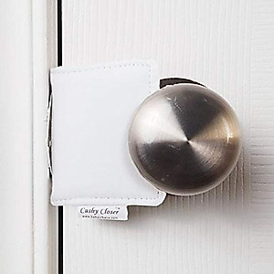 The Original Cushy Closer Door Cushion- White- | No More Noisy Doors! | Door Latch Cover- Baby Safety for Quiet Doors- Childproofing 3.5 x 5.5