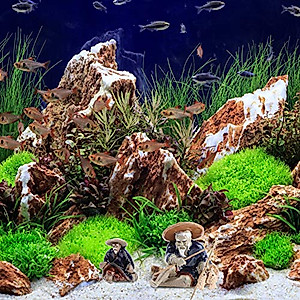 DOITOOL Bonsai Figurines 2Pcs Miniature Fisherman Figurines Mini Fishing Garden Statue Bonsai Figurine Ornament for Micro Landscape Fish Tank Sand Decor Fish Tank Landscape Ornament