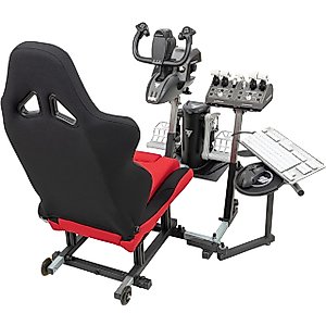 SimFab Add-on Mounting Bracket Kit Configuration #8 Compatible With Thrustmaster TCA Yoke And Throttle Boeing Edition (Yoke, Throttle And Rudder Pedals Bracket Kit)