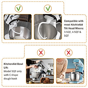 Dough Hook Shield Compatible with Mixers - Fits for C Shape Dough Hooks Stand Mixer Attachment - Prevents Your Dough from Climbing Up and Clogging Up Your Mixer