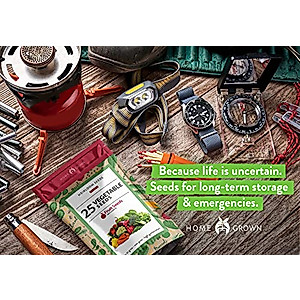 Heirloom Vegetable Seeds | 25 Non-GMO Varieties | 12k+ Gardening Seed for Planting Vegetables and Fruits | Prepper Supplies - Homesteading & Survival Gear | Garden Seed for Spring, Summer, Fall