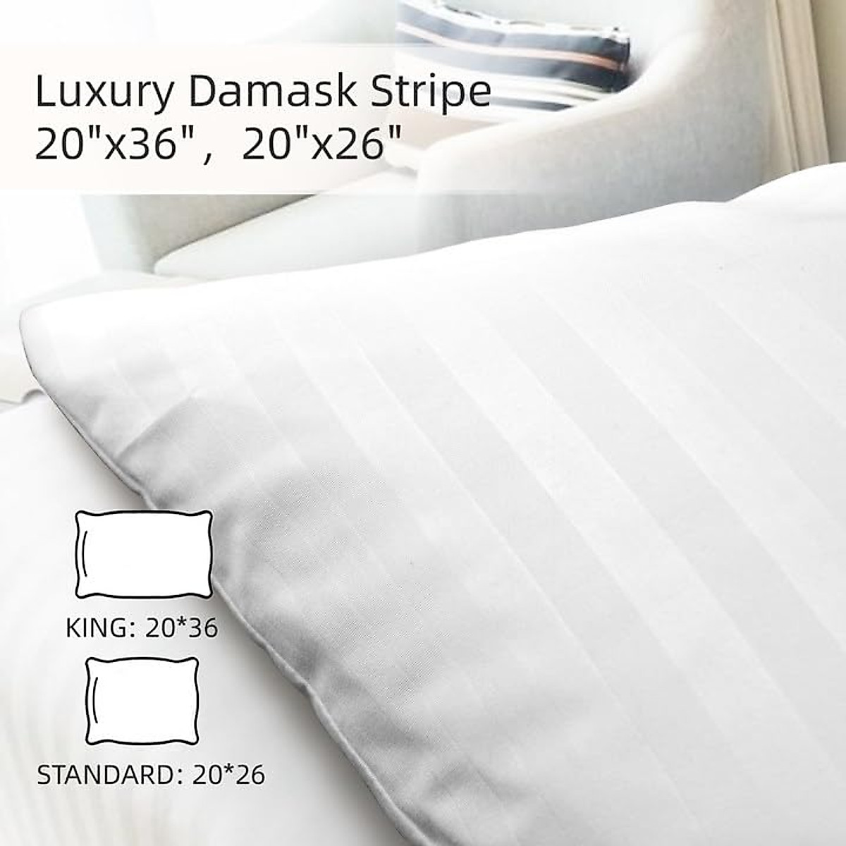 Cozy Bed Pillow Bedding, 2 Count (Pack of 1), White