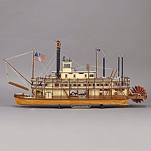 Artesanía Latina - Wooden Model Ship Kit - Paddle Steamer King of The Mississippi - Model 20515, Scale 1:80 - Scale Models for Assembling - Intermediate Level
