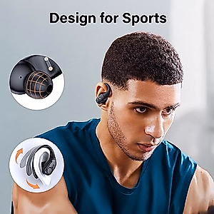 Wireless Earbuds Bluetooth Headphones 70hrs Playback Ear Buds IPX7 Waterproof with Wireless Charging Case & Dual Power Display Over-Ear Stereo Bass Earphones with Earhooks for Sports/Workout/Running