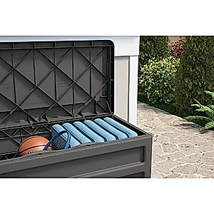 Suncast 73 Gallon Indoor/Outdoor Medium Deck Storage Box, Stoney