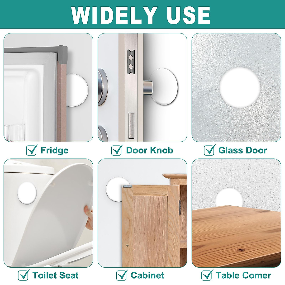 GroTheory Door Stoppers Wall Protector, 4 Pack Large 3.15" Silicone Door Knob Wall Protectors with Strong Self Adhesive, Door Handle Bumper Door Stops for Wall Guard Protection