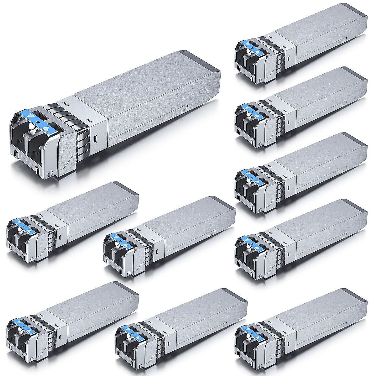 10Gtek 10GBase-LR SFP+ Transceiver, 10G 1310nm SMF SingleMode Fiber Optic Module, 10km, for Cisco SFP-10G-LR, Meraki MA-SFP-10GB-LR, Ubiquiti UniFi UF-SM-10G, Fortinet, Mikrotik and More, Pack of 10
