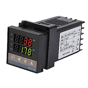 Maxmartt Digital LED Temperature Controller, 0-1300℃ Alarm PID Thermostat Kits, Temperature Controller + Solid State Relay + K Thermocouple