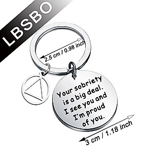 CENWA Sobriety Gift Recovery Sponsor Gift Your Sobriety Is a Big Deal I See You And I’m Proud of You Keychain (Your Sobriety Is K)
