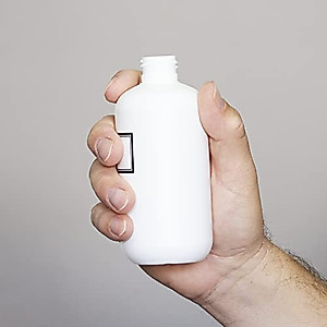 Artanis Home Silkscreened Empty Small HDPE Plastic Shower Bottle Set for Shampoo, Conditioner, and Body Wash, 8 oz 3-Pack, White (Black Pumps)