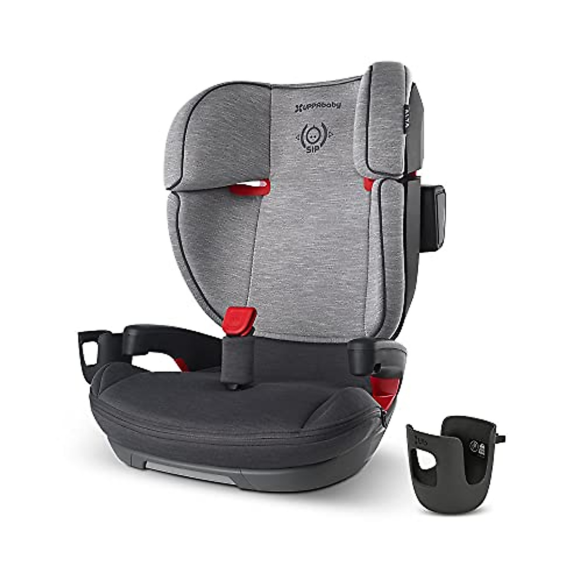 UPPAbaby ALTA Booster Seat - Morgan (Charcoal Melange) + Extra Cup Holder for ALTA
