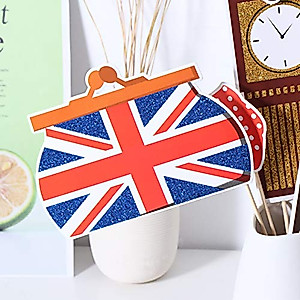 Amosfun British Photo Booth Props Funny British Party Props UK England Selfie Props for British London National Day Party Decorations,Pack of 20