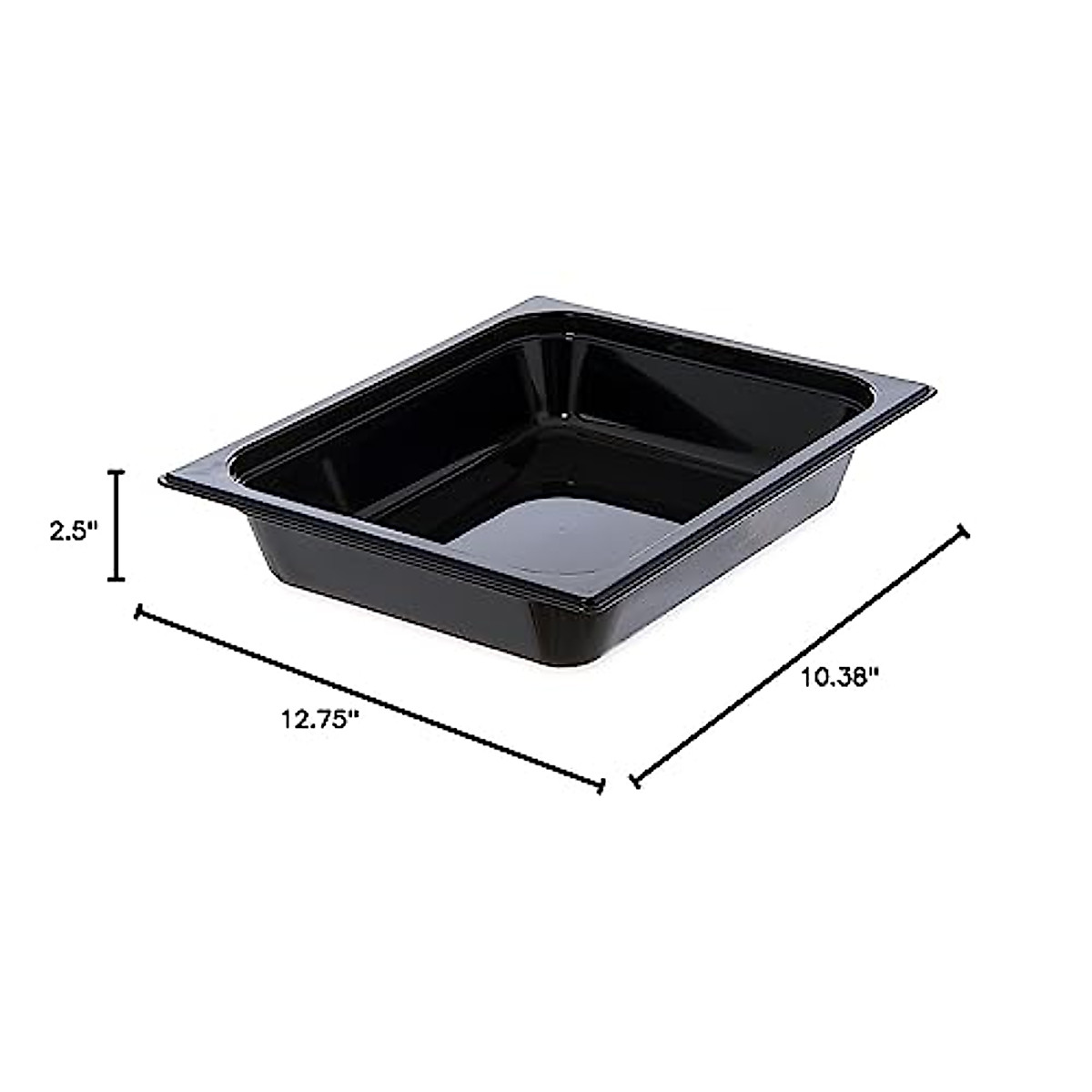 Carlisle FoodService Products 10420B03 StorPlus High Heat Food Pan, 2.5" Deep, Half Size, Black