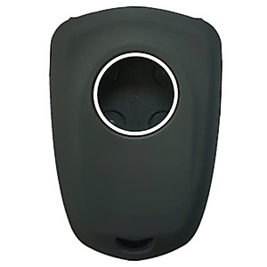 Silicone Key Fob Cover case Compatible with 2014-2019 Cadillac ATS CT6 CTS SRX XT5 XTS Escalade Escalade ESV .Part Number：‎HYQ2AB HYQ2EB（5 Buttons） (Black+Black)