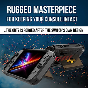 RevoGuard Slim Heavy Duty Switch Case [Stores 5 Games] Compact Multi Angle Holder Play Stand for Nintendo Switch