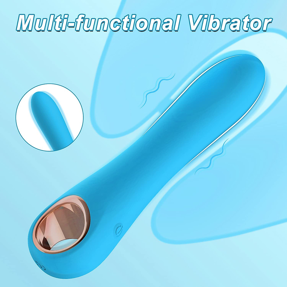 G Spot Vibrator Dildo, Tuitionua Realistic Silicone Dildos with 10 Vibration Modes, Soft Bendable Clitoral Vibrators, Vibrating Machine Massagers, Adult Sex Toys for Women Men(Blue)