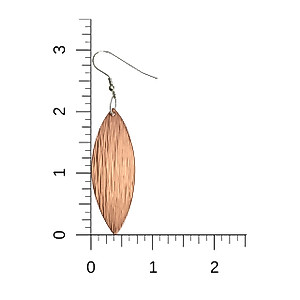 Copper Bark Leaf Drop Earrings - Handmade Copper Earrings - Jewelry Gifts for 7th Wedding Anniversary