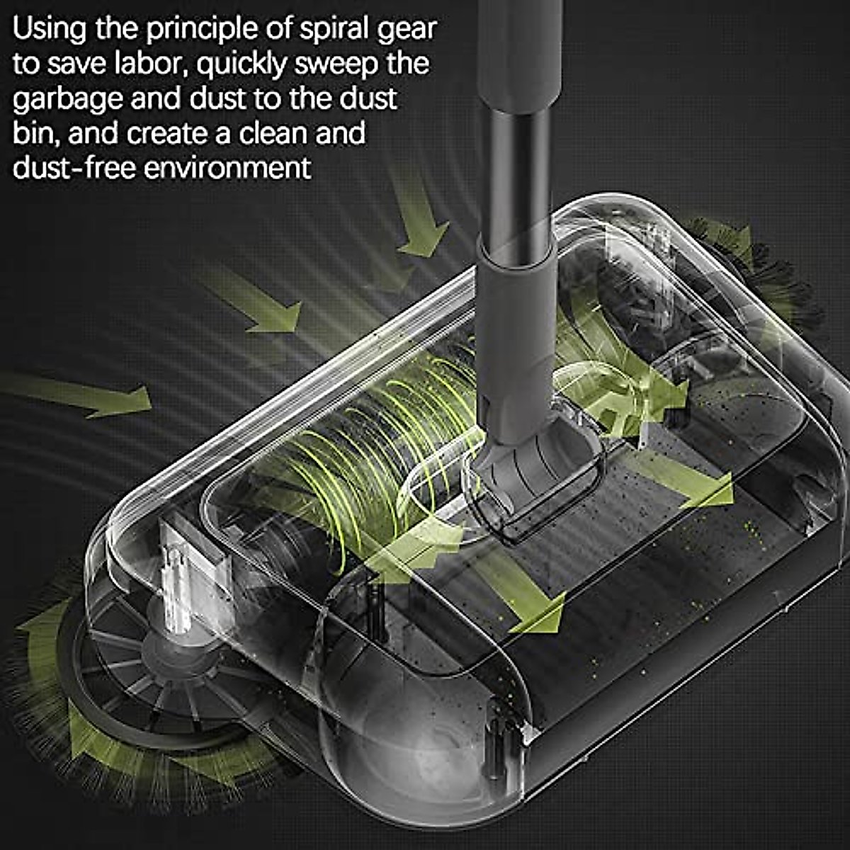 Hand Push Sweeper, Household Lazy Dry Sweep, Wet Mop, Storage,3 in 1 Suction Sweeping Machine, 180° Range of Motion, Hand-Push Automatic Hand Sweeper is Light and Quiet, for Wood Hardfloor, Tile