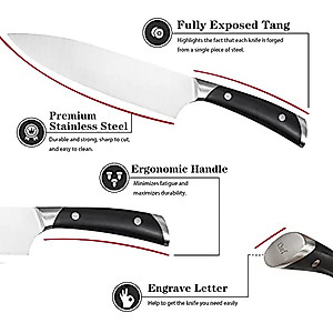 NIUXX 18-Pieces Kitchen Knife Block with Knives, Acacia Wood Knife Organizer with Cutting Board Countertop, Large Knife Rack Holder for Scissor and Sharpener, Ideal Gift Choices