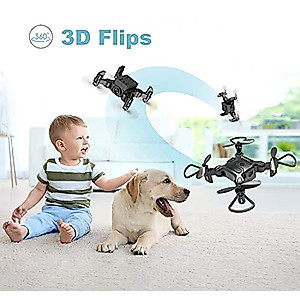 4DV2 Foldable Mini Drone with 720P Camera for Kids,2.4G FPV Video camera,Nano Portable Pocket RC Quadcopter Toys,3D Flip,Altitude Hold,Headless Mode,Trajectory Flight,3D Flips,3 Battery