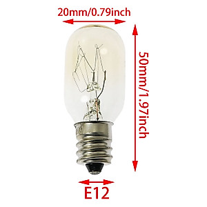 SQXBK 8PCS E12120V25W Brass Incandescent Bulbs Salt Lamp Salt Lamp Bulb Microwave Oven Incandescent Light Bulbs E12 Base Appliance Lamp Stovetop Light Salt Crystal Lamp