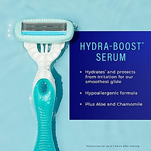 Schick Hydro Silk Sensitive Skin Disposable Razors for Womens, 6 Count