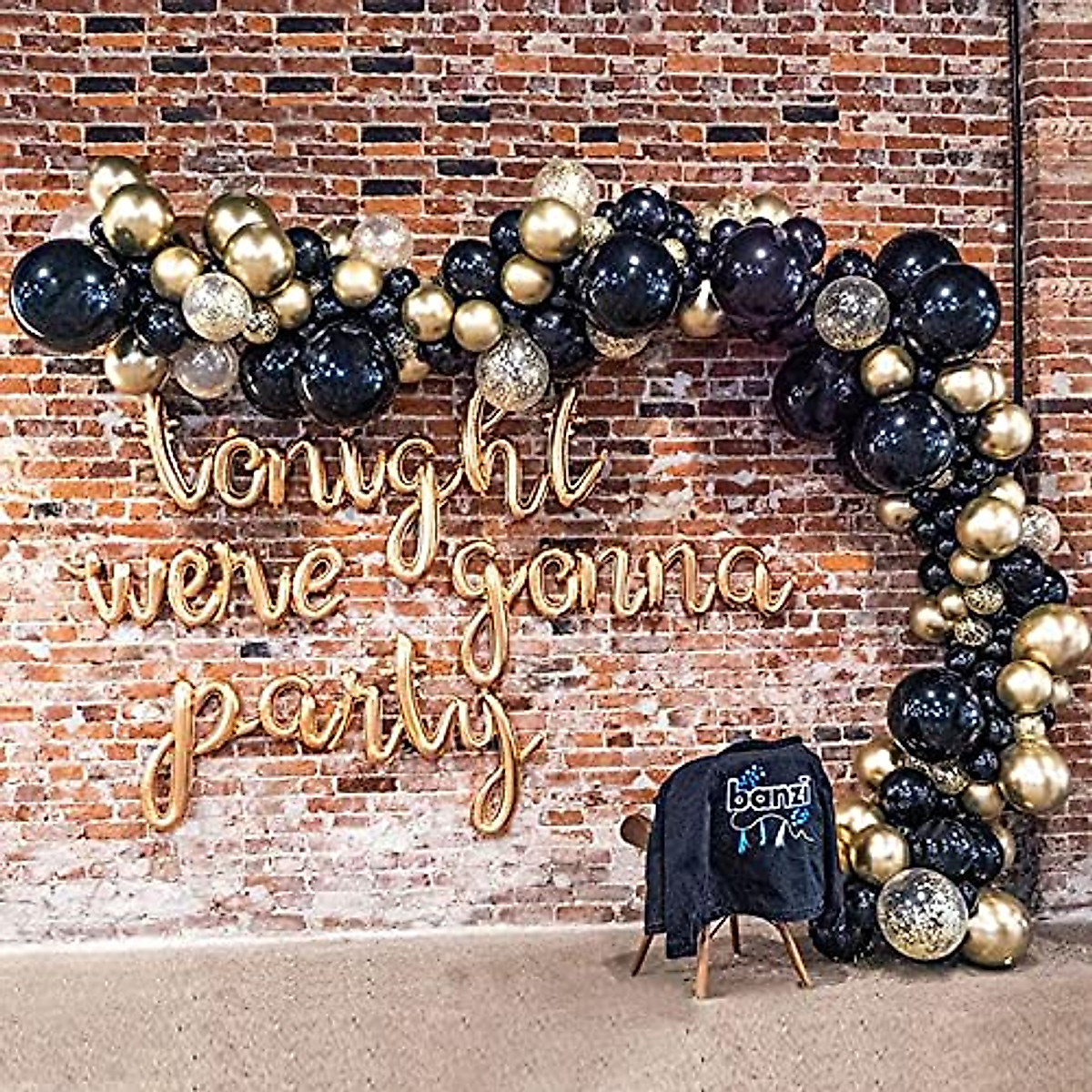 Beliueyes Black Gold Balloon Garland Arch Kit 121PCS, Confetti Balloons for Kids Birthday Anniversary Graduation New Year Party Decor Background Decoration