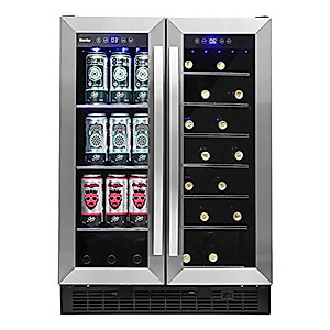 Danby DBC052A1BSS Built In Beverage Center, French Door Under Counter Beverage Cooler For Chilling Wine, Beer, Pop - In Stainless Steel - For Kitchen, Home Bar