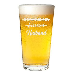 Veracco Boyfriend Fiance Husband Beer Pint Glass Funny Meaningfull Daddy Hubby Husband Gifts From Wife