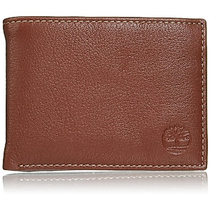 Timberland Men's Leather Passcase Security RFID Wallet, Brown, One Size
