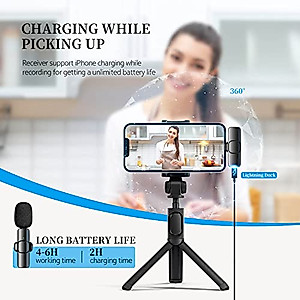 Jisile Wireless Microphone for iPhone iPad, Professional Wireless Lavalier Microphone for Video Recording, Clip On Lapel Mic for Podcast/YouTube/Interview/Vlog/Presentation/Facebook Live