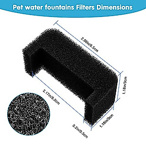 PK.ZTopia Cat Water Fountain Foam Filters - 8Pack , Sponge Cat Fountain Filters, Cat Fountain Sponge Foam Filter Replacement for 85oz/2.5L Cat Fountain Pet Fountain Automatic Drinking Water Dispenser