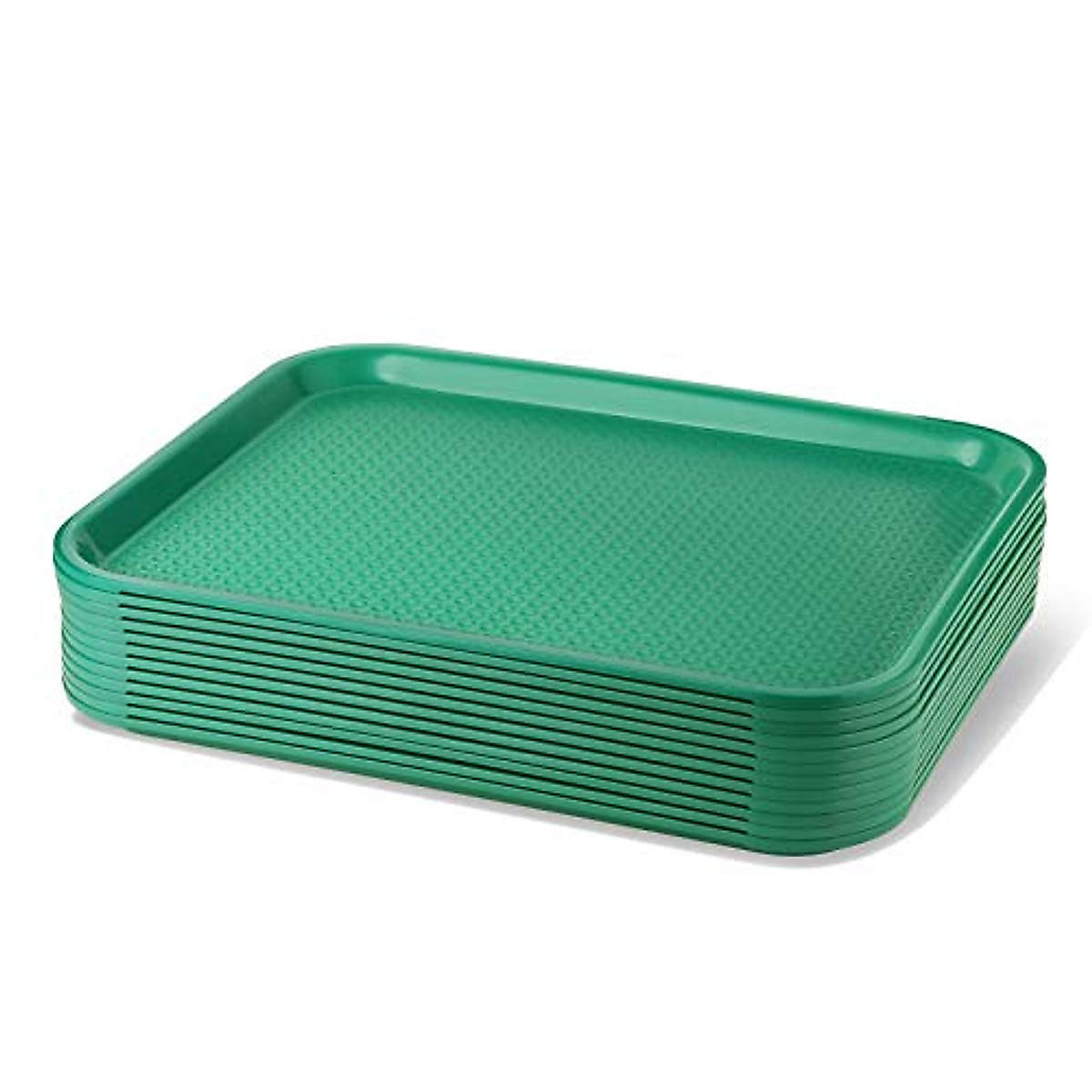 New Star Foodservice 24784 Green Plastic Fast Food Tray, 14 by 18-Inch, Set of 12