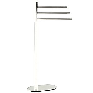 kela Free Standing Towel Rack Stand - Three Tier Organizer for Bath and Hand Towels - Study by Weight - Elegant by Design - Glossy Stainless Steel