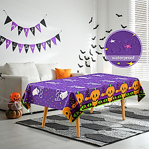 DECORLIFE 131 Pcs Halloween Party Supplies, Dinnerware Set Includes Halloween Plates and Napkins Tablecloth Cups DIY Stickers - Pumpkin Ghost Halloween Birthday Party Decorations for Kids, Serve 24