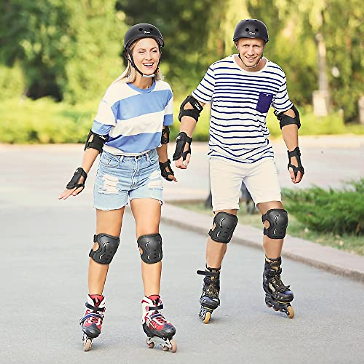 JBM Youth & Adult Full Protective Gear Set, Multi-Sport Helmet, Knee Pads and Elbow Pads with Wrist Guards, Full Protection