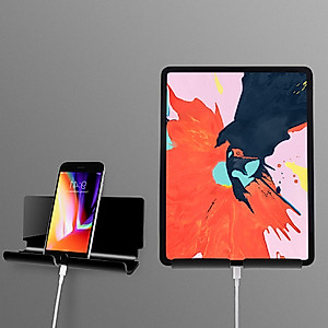 TXEsign Adhesive Wall Tablet Holder Mount Stand for Tablet Smartphones eReader Wall Holder Mount (Black)