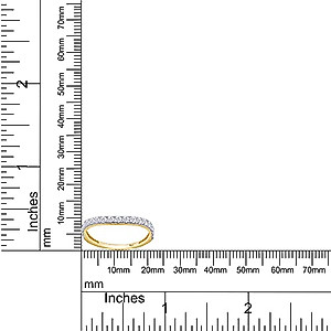 SAVEARTH DIAMONDS 1/2 ct. t.w Round Cut Lab Created Moissanite Diamond Half Eternity Wedding Band Ring For Women In 14K Yellow Gold Over Sterling Silver (VVS1 Clarity, 0.50 Cttw)-4.5