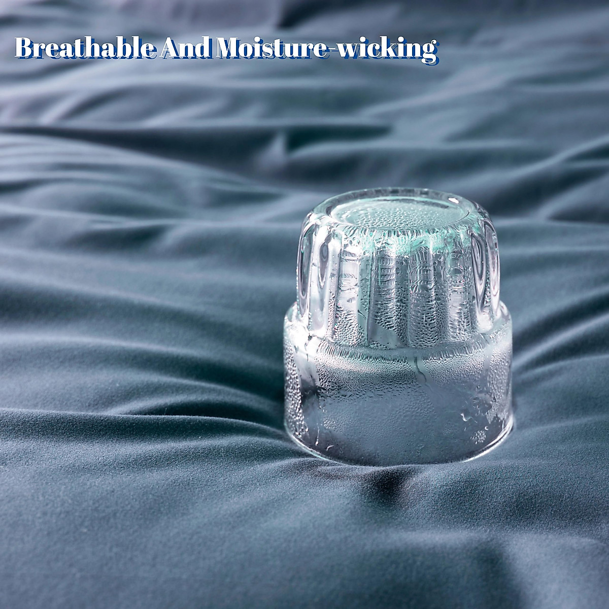 KINMEROOM Grayish Blue Queen Duvet Cover Set, 3 Pieces, 1 Soft Bedding Duvet Cover 90×90 Inches with Zipper Closure 8 Ties and 2 Pillow Shams for Queen Size Bed (Light Blue, Queen)