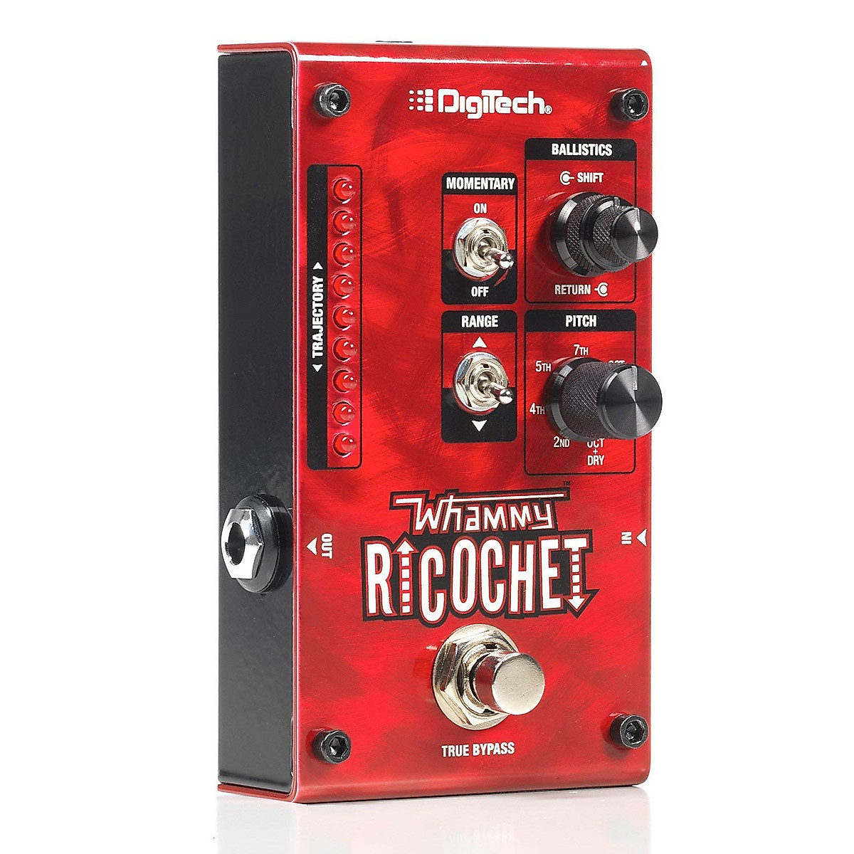 Digitech WHAMMY RICOCHET Guitar Pitch Effect Pedal Bundle with 4 Cables and 6 Assorted Dunlop Picks