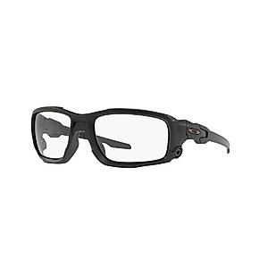 Oakley SI Men's OO9329 SI Ballistic Shocktube Round Sunglasses, Matte Black/Clear & Grey, 61 mm
