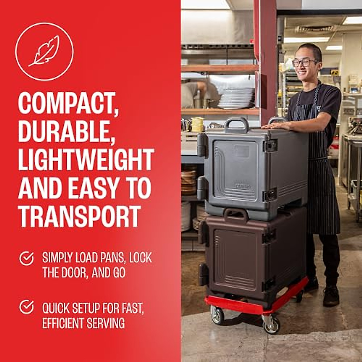 CAMBRO Insulated Food Pan Carrier - Hotbox for Catering & Transport - UPC300 Series (Brown)