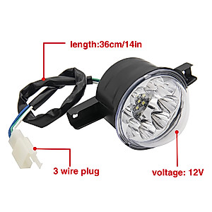 CMOOD 12V LED Front Headlight Compatible for TaoTao 125cc 150cc 250cc 300cc ATV Quad Headlights, Left Right Front Head Light for Coolster Peace JCL Baja Yamoto kazuma Roketa Chinese 4 wheeler (2PCS)