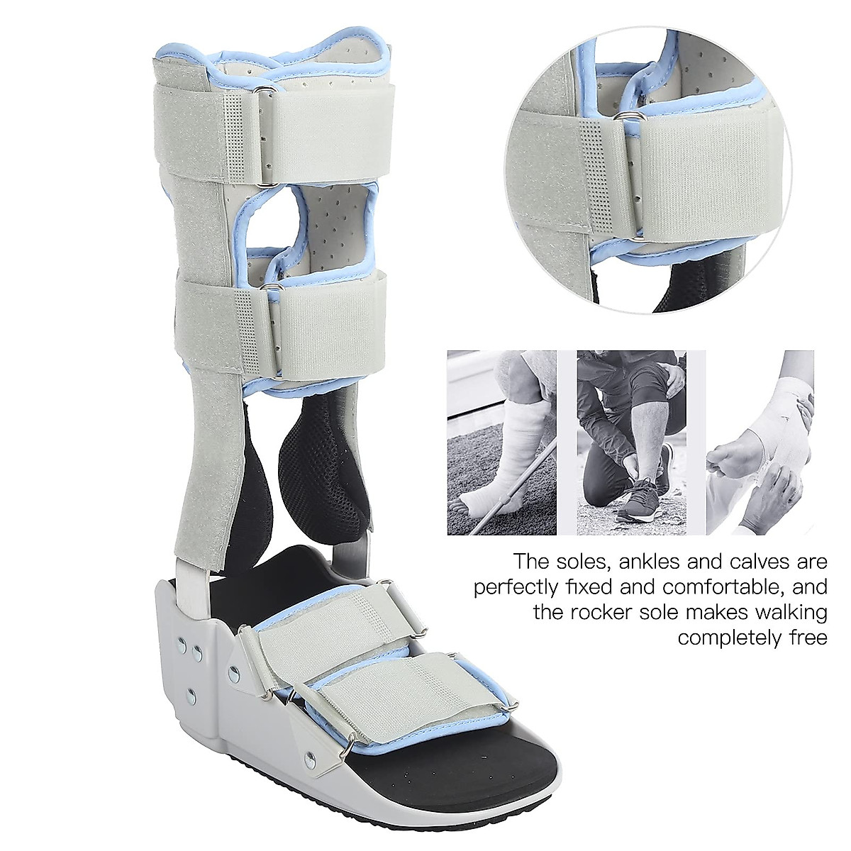 Orthopedic Walking Boot, Adjustable Breathable Ankle Protective Fracture Boot, Comfortable Air Walker Brace with Open Toe Design for Injured Foot, Ankle Sprain, Broken Toe, Ligament Injuries