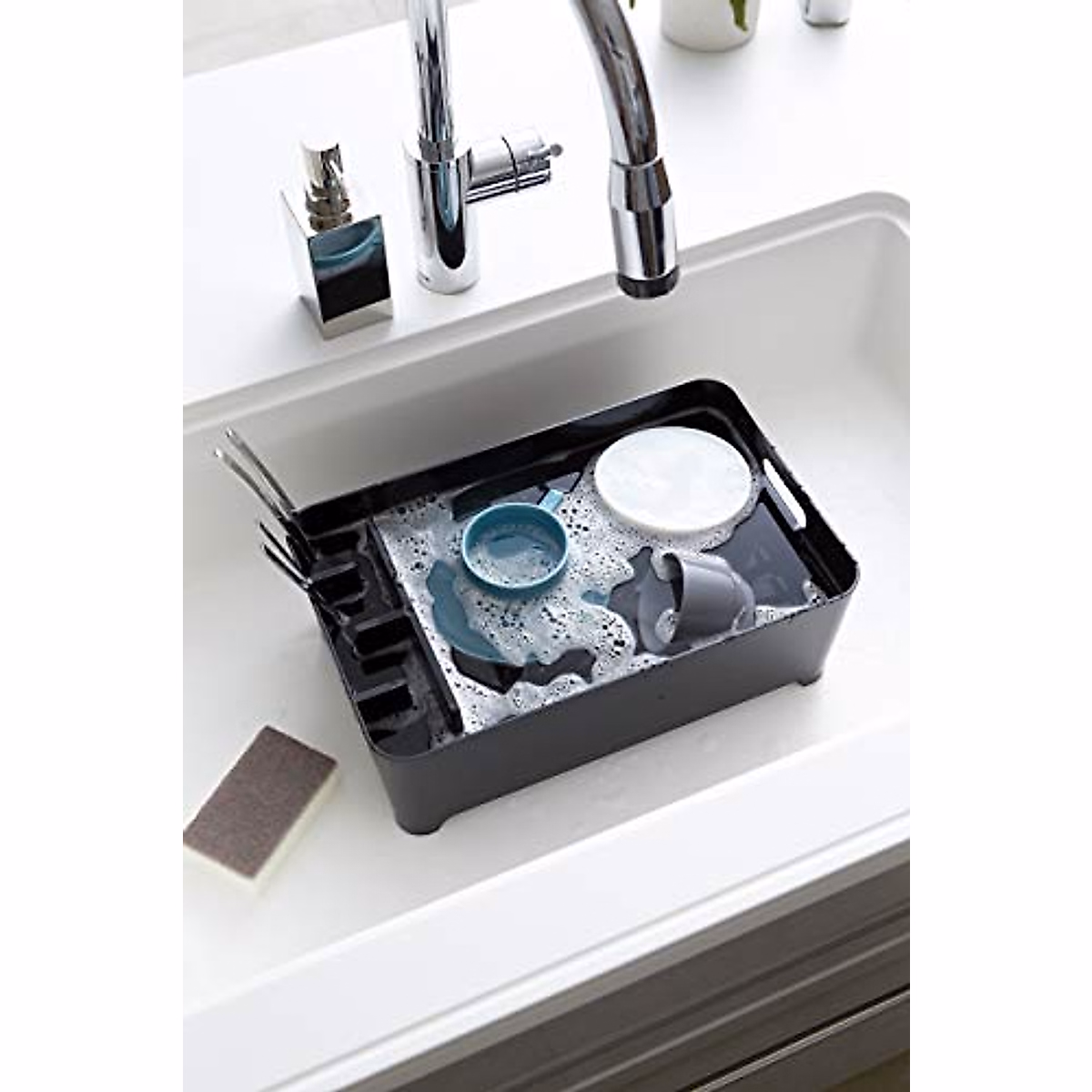 Yamazaki Home Drainer-Drying Kitchen Counters | Plastic | Dish Rack, One Size, Black