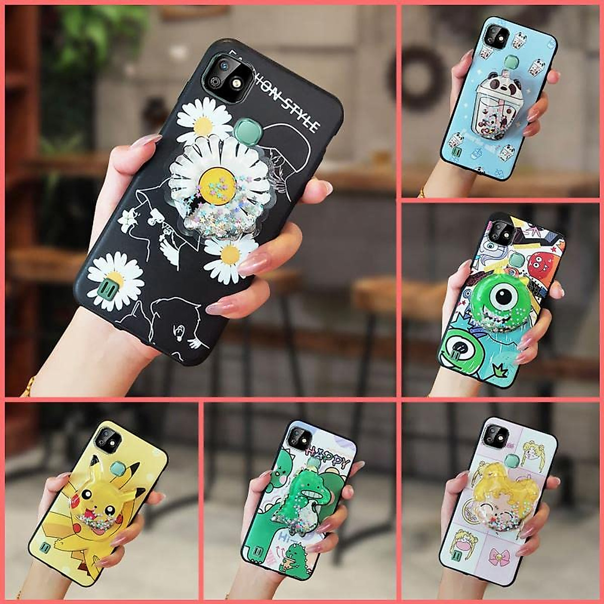 Waterproof Fashion Design Lulumi Phone Case for infinix X612/Smart HD 2021, TPU Anti-Knock Silicone Foothold Shockproof Anti-dust Drift Sand Armor case Back Cover Dirt-Resistant Cartoon, #5