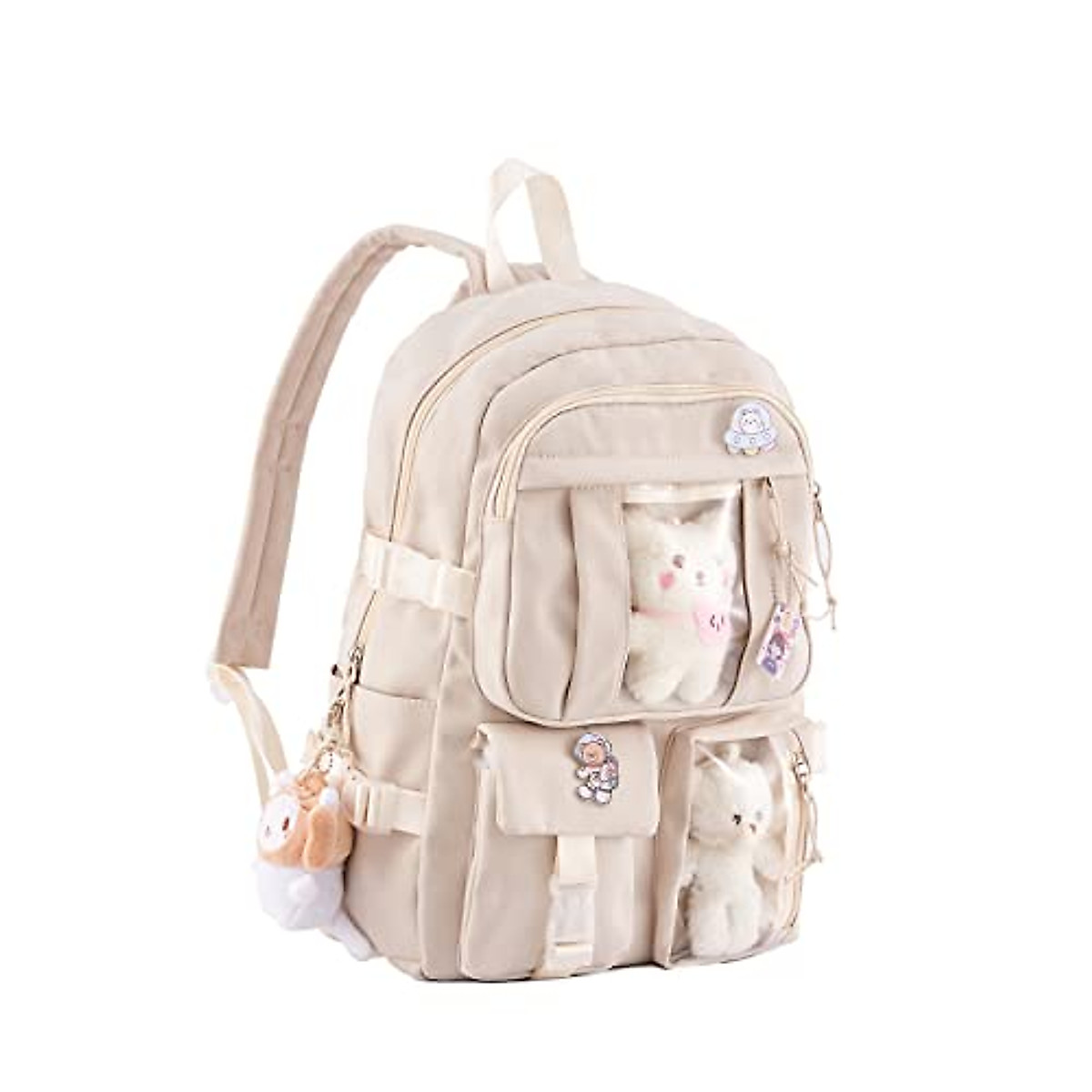 BUNXIZHUN kawaii backpack for school girls cute backpack for women with kawaii pin and accessories cute aesthetic kids backpacks Mochilas Escolares Para Niñas middle school girls kawaii backpack