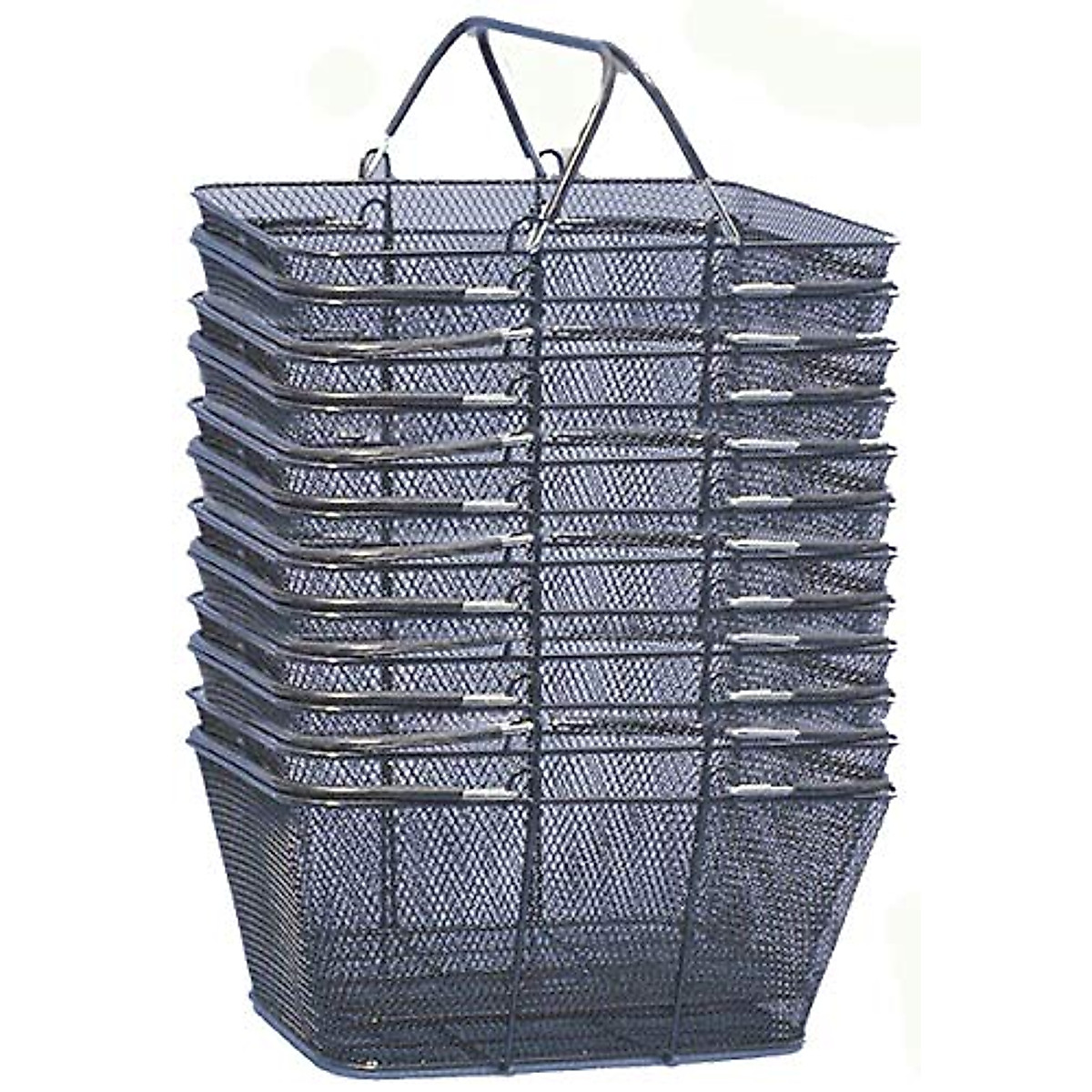 CUSTOM Shopping Basket Wire Mesh Market Gift Store BLACK Lot Of 12 NEW