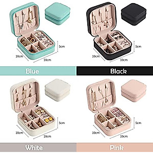 Personalized Name Jewelry Boxes for Girls & Women, Custom Travel Jewelry Case with Lid, Portable Small Jewelry Organizer Box Bridesmaid Proposal Gifts (White)